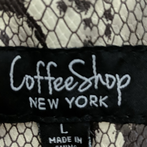 CoffeeShop | Jackets & Coats | Nwt Coffee Shop Python Faux Leather Moto ...